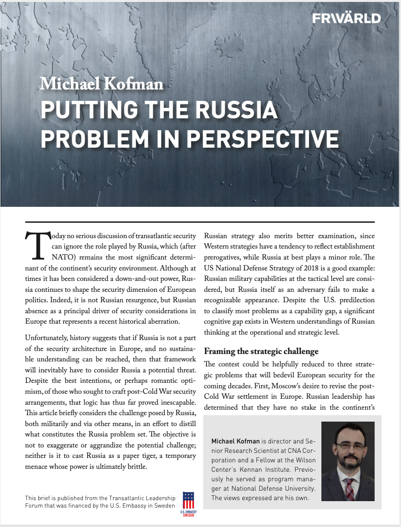 Putting the Russia Problem in Perspective - Frivärld
